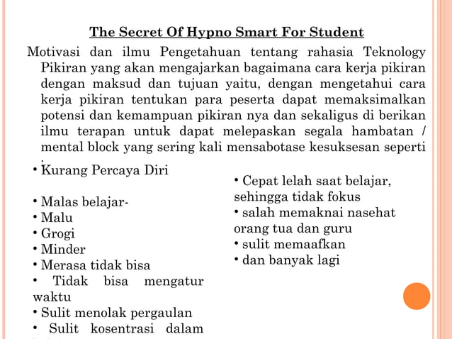 Hypno smart for student | PPT