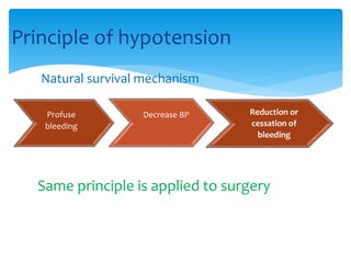 Hypotensive anaesthesia pros and cons.pptx | First Aid | Injuries
