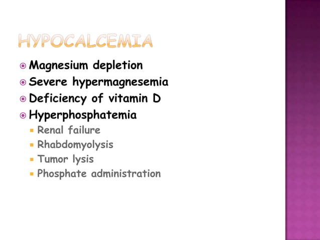 Hypocalcemia and Polyuria | PPT