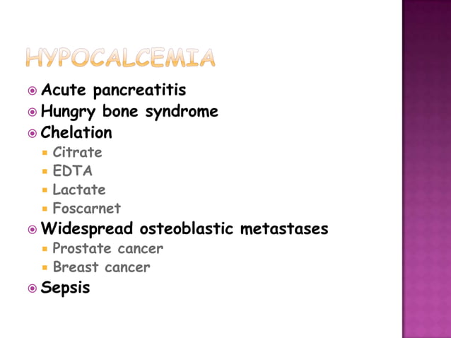 Hypocalcemia and Polyuria | PPT