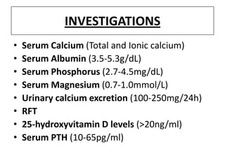 Hypocalcemia | PPTX