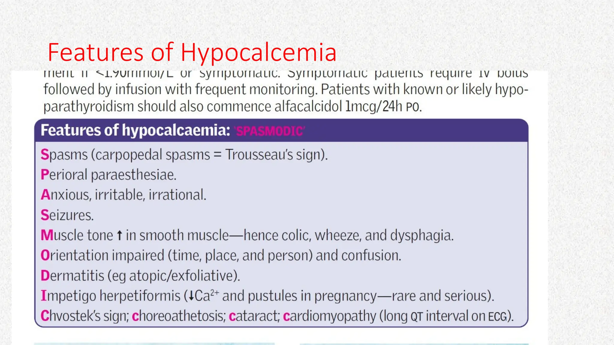 HYPOCALCEMIA: causes and approach to management | PPTX