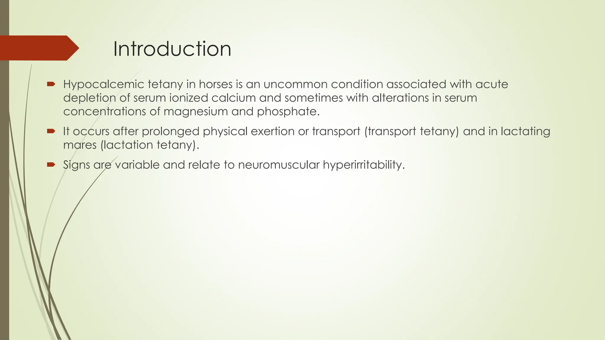 Hypocalcemic tetany in animals disease treatment | PDF