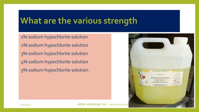 Hypochlorite solution Dr Mahesh Kumar | PPTX
