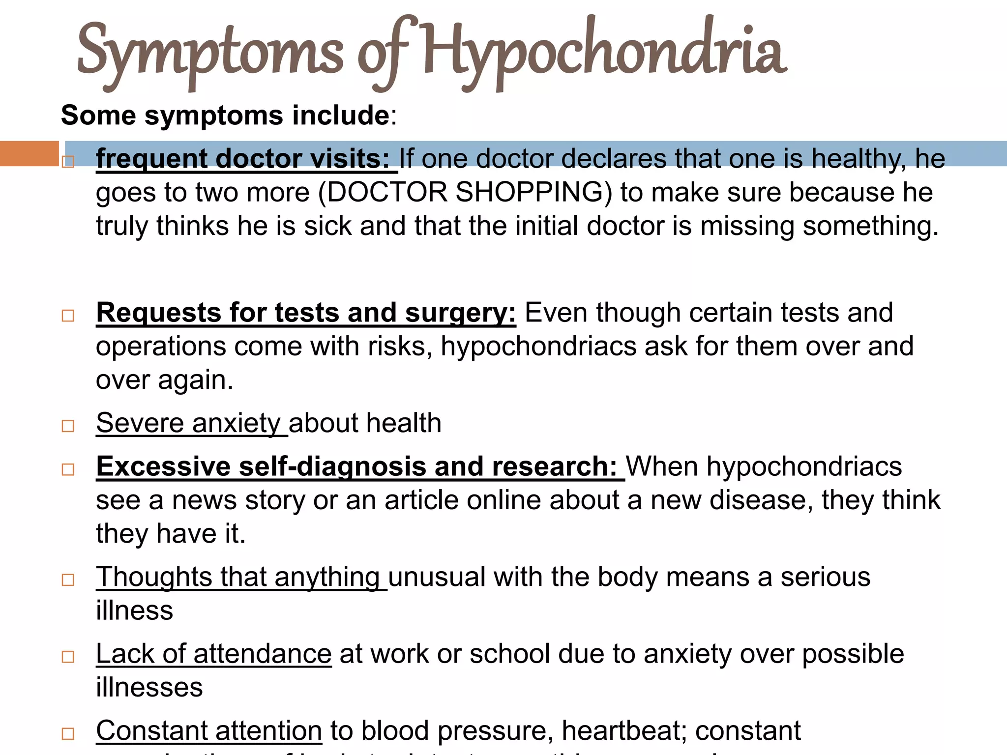 Hypochondriasis by RITIKA SONI | PPTX