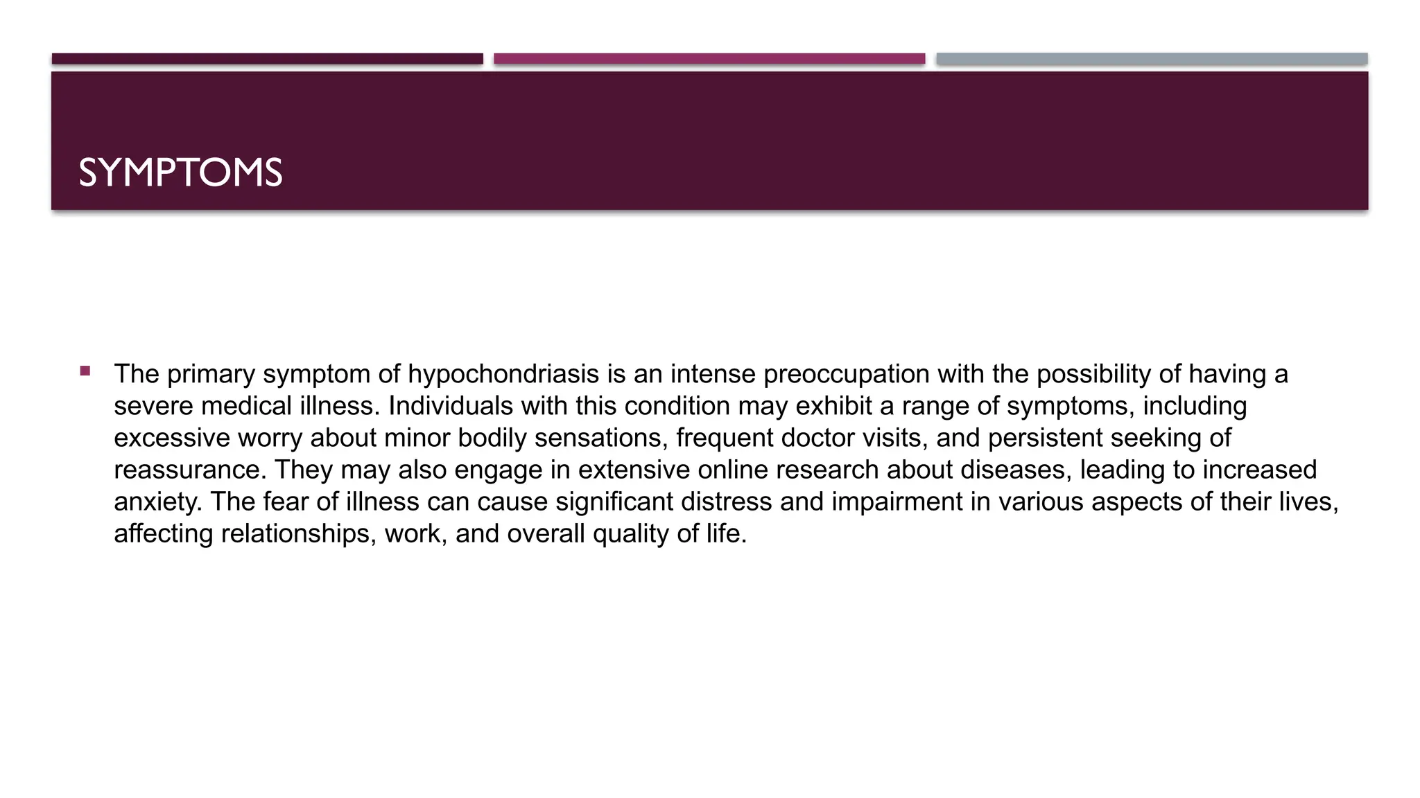 Hypochondriasis type of anexity disorders | PPTX