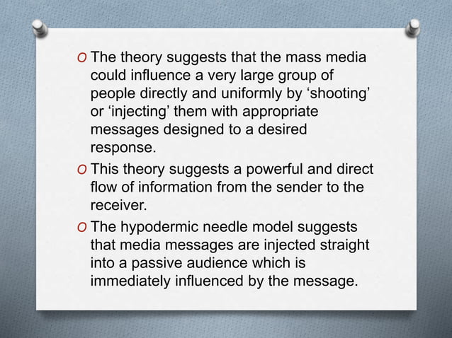 Hypodermic Needle Theory | PPTX