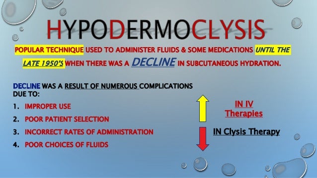 Hypodermoclysis Administration