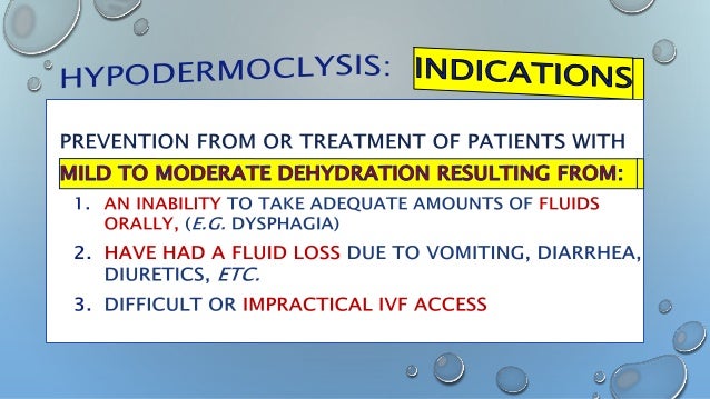Hypodermoclysis Administration