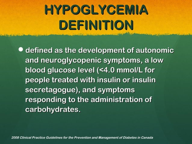 Hypoglycemia | PPT