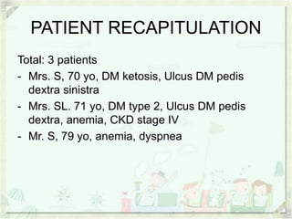 Hypoglycemia and ulcus and ck dduty report 13 jan 2016 | PPT