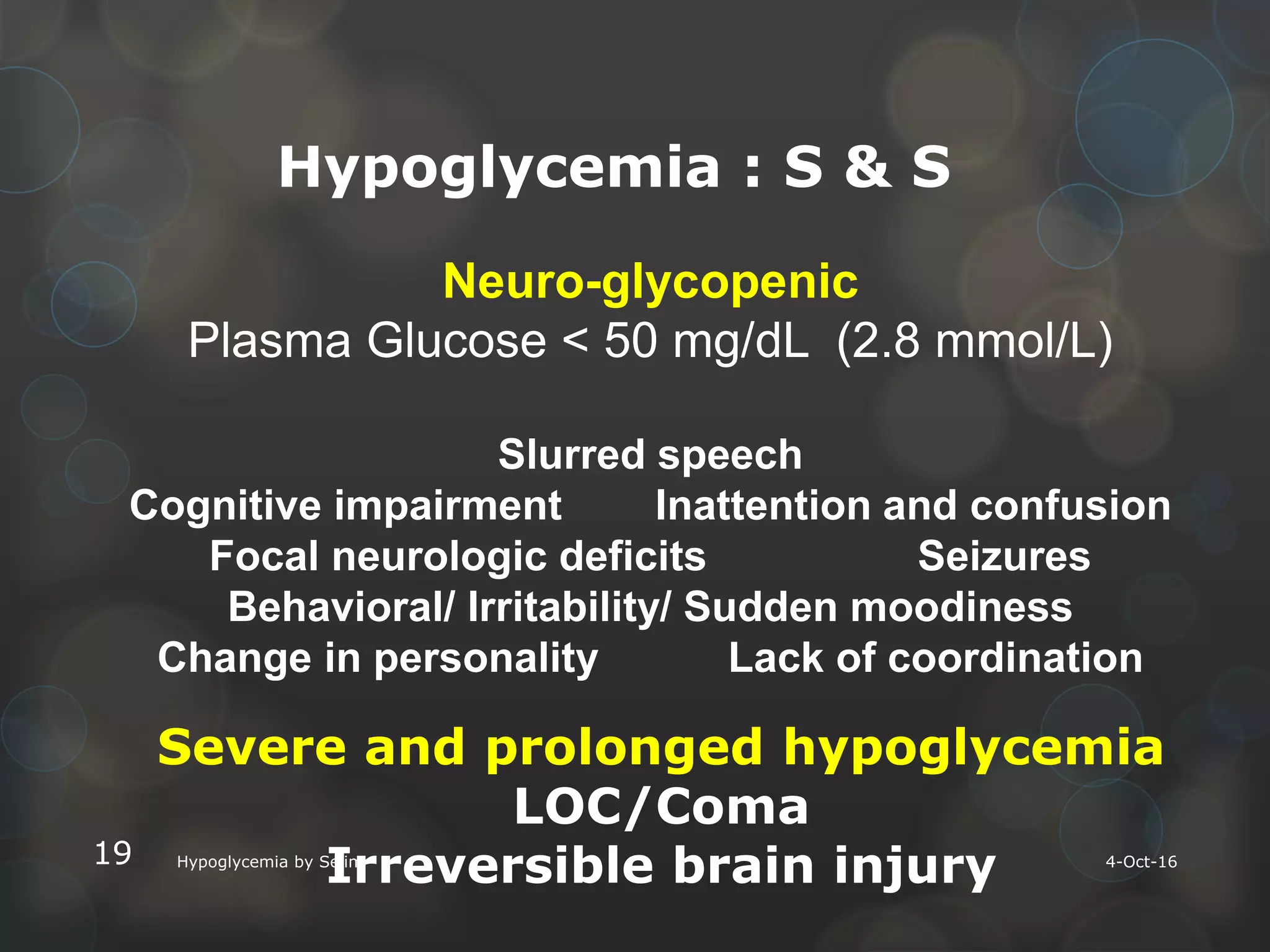 Hypoglycemia- Assessment and Treatment | PPTX