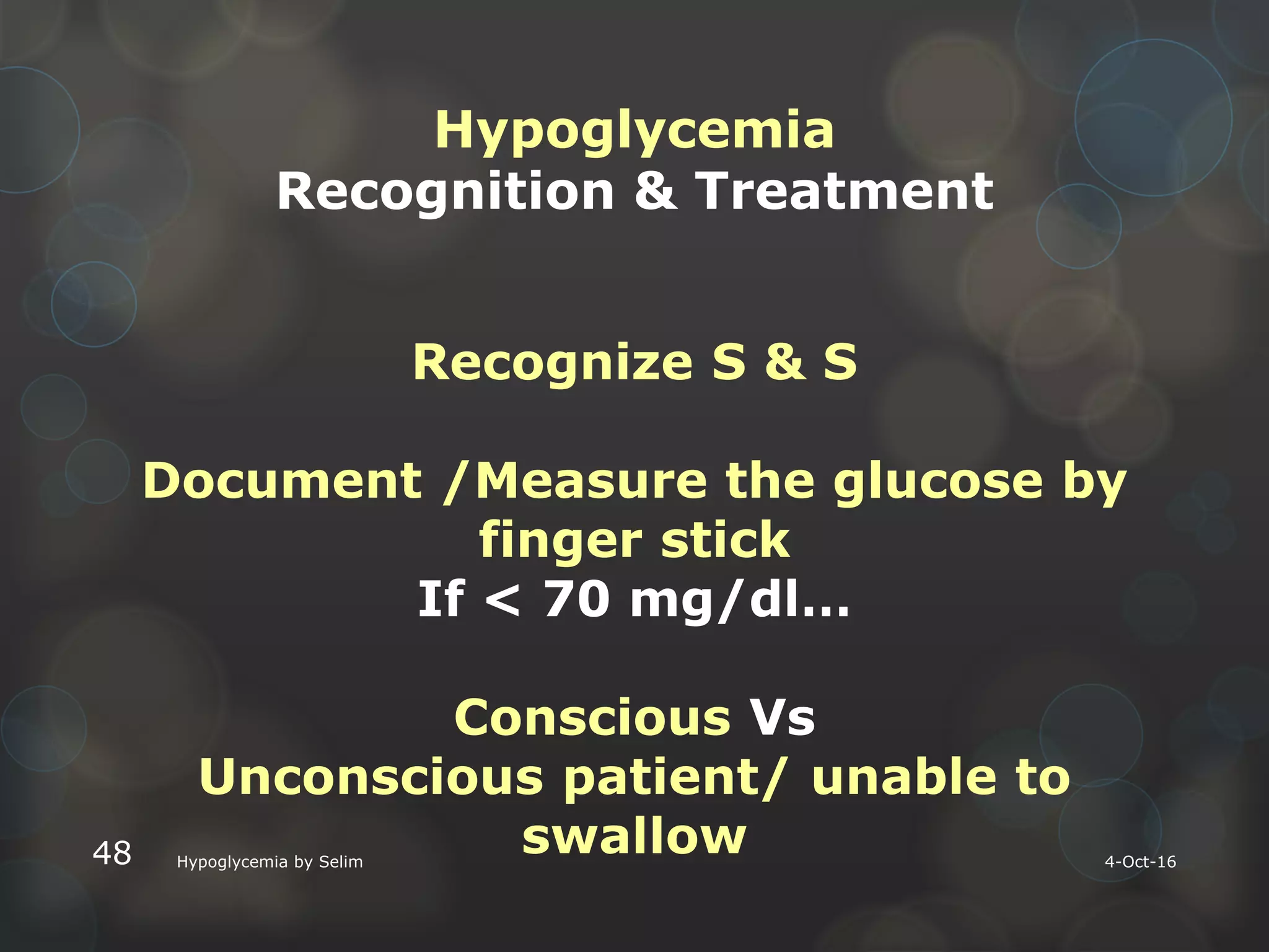 Hypoglycemia- Assessment and Treatment | PPTX