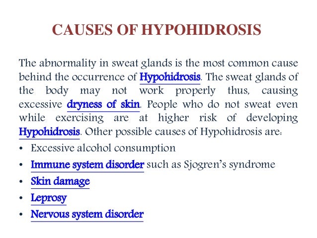 Hypohidrosis: Causes, sign, symptoms, diagnosis and treatment