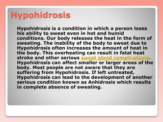 Hypohidrosis | PPTX