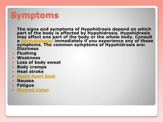 Hypohidrosis | PPTX