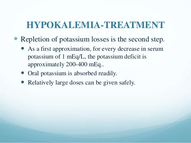 Hypokalemia diagnosis, causes and treatment