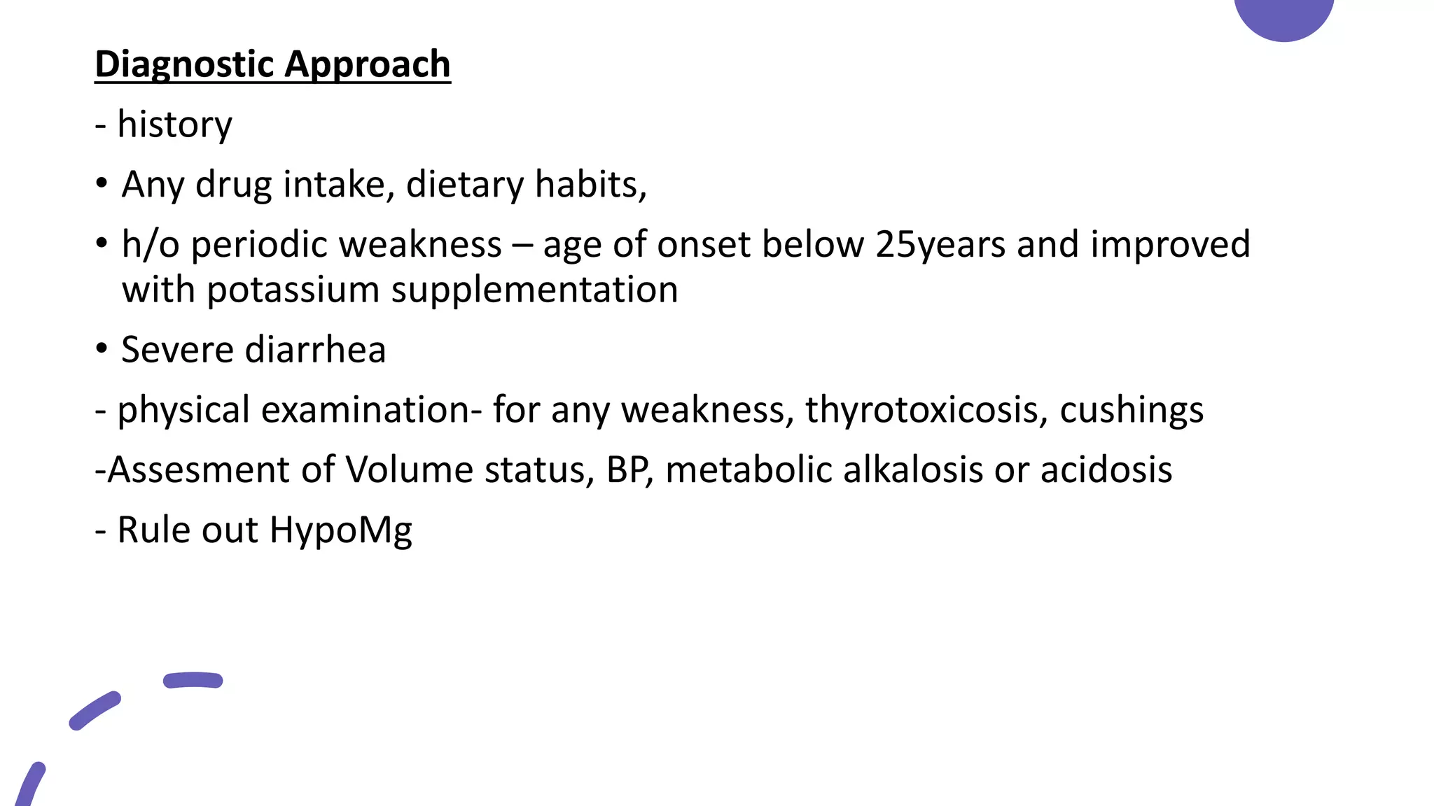 Approach to Hypokalemia-evaluation and management of hypokalemia | PPTX