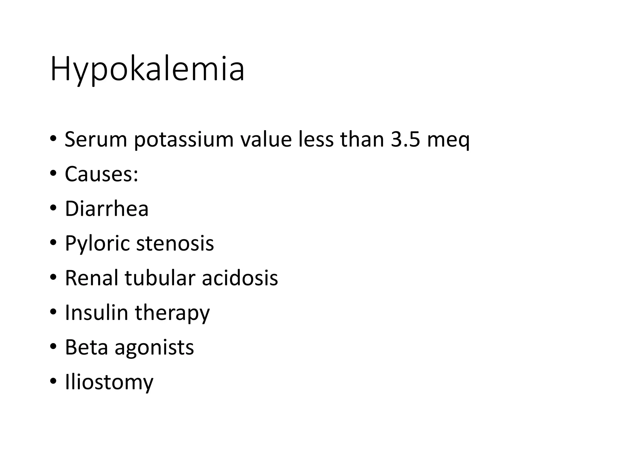 Hypokalemia presentation cause and treatment | PPTX