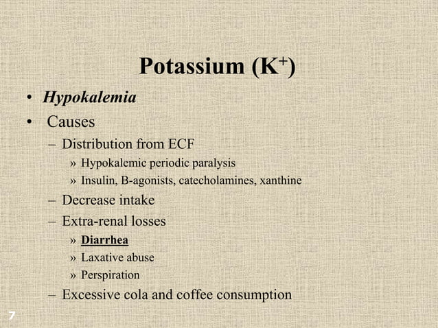 Management of hypokalemia.ppt(electrolyte imbALANE) | PPT | Endocrine ...