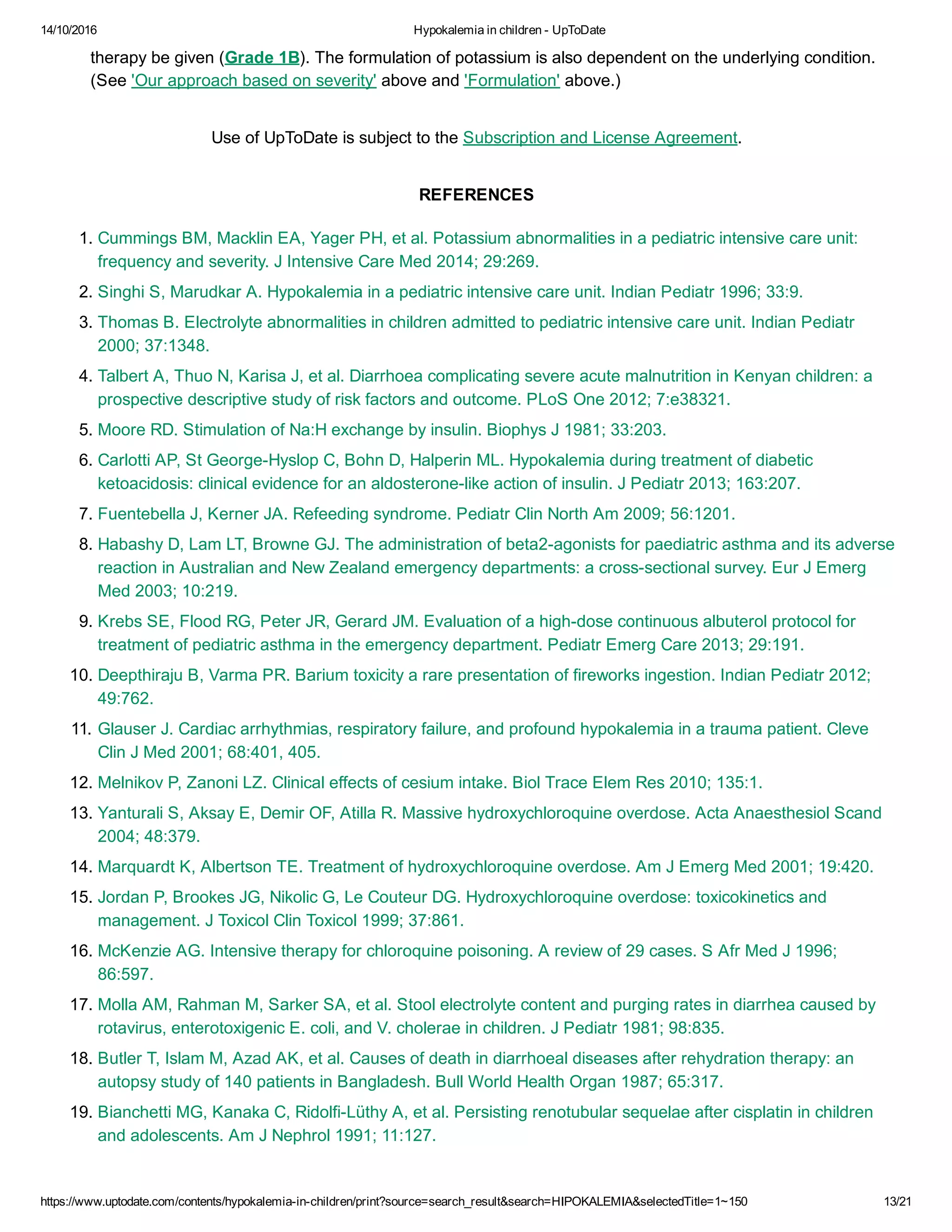 Hypokalemia in children up todate | PDF