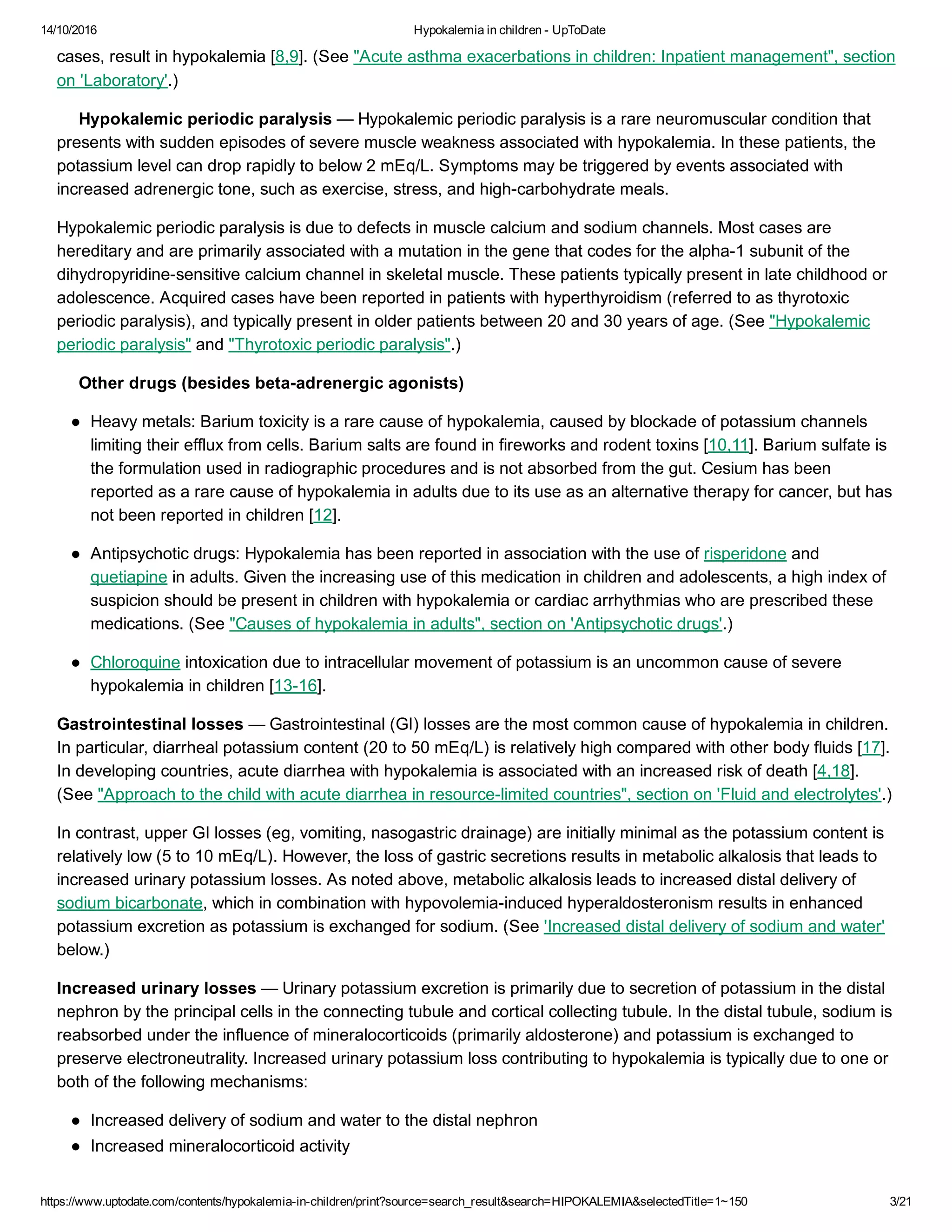 Hypokalemia in children up todate | PDF