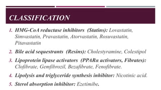 Pharmacology of Hypolipidaemics drugs | PPTX | Endocrine and Metabolic ...
