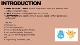 HYPOLIPIDEMICS DRUGS pharm.pptx powerpoint | PPTX