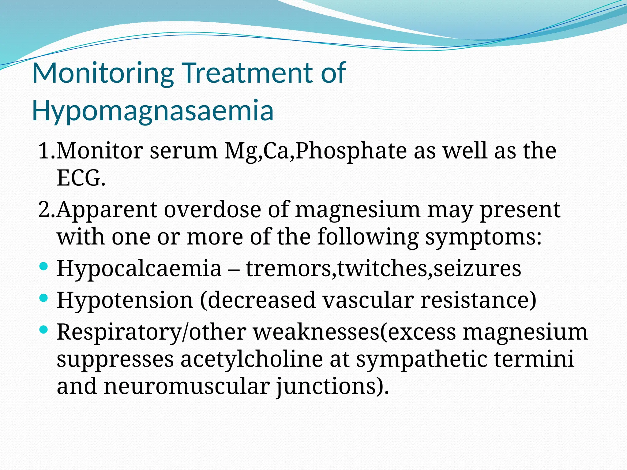 presentation and management of hypomagnesemia | PPT