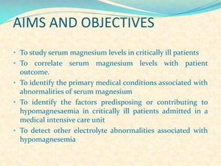 Hypomagnesemia in critically ill patients | PPTX