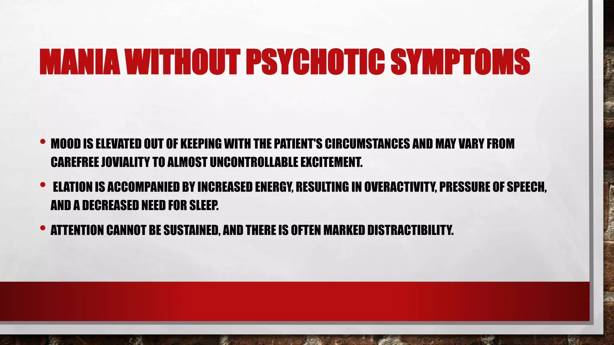 Hypomania and mania | PPTX