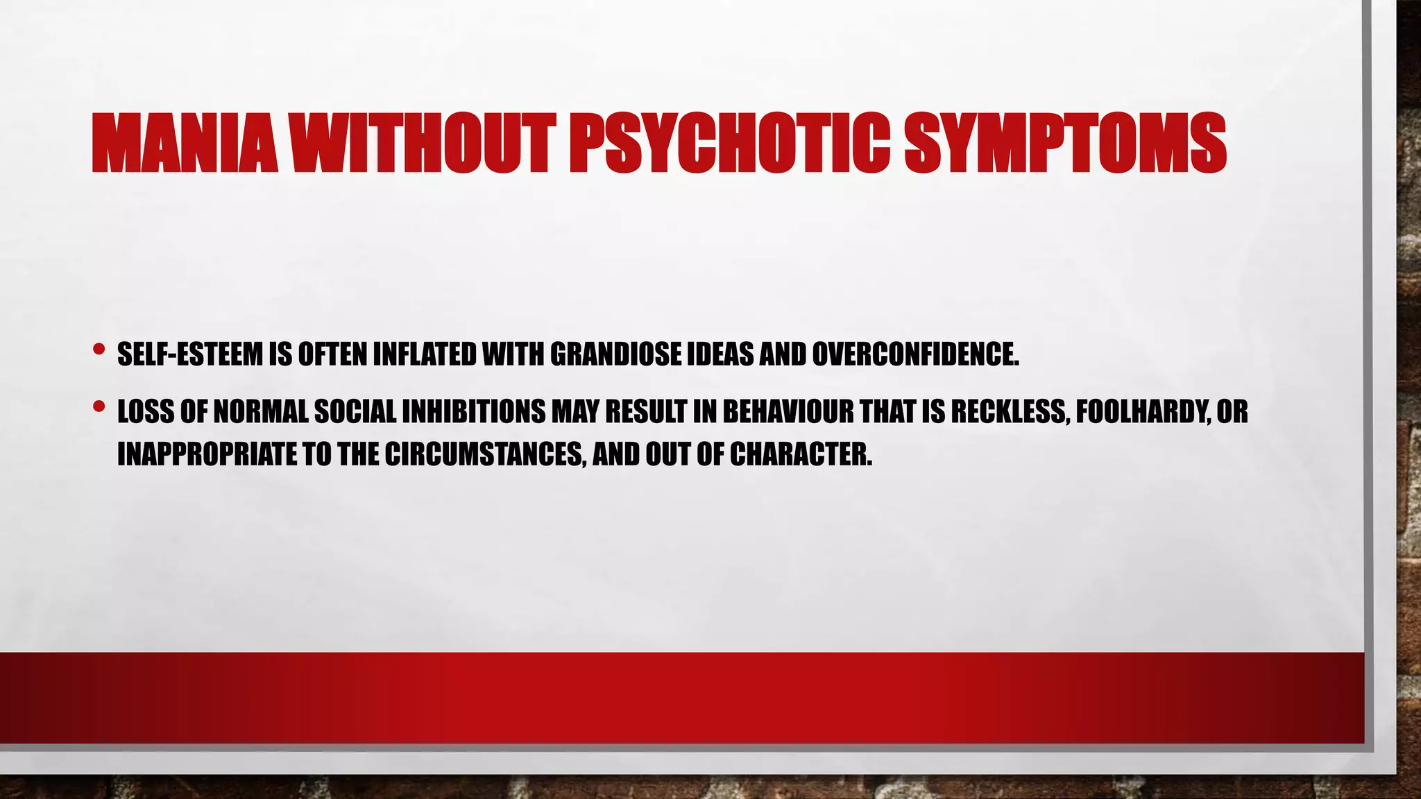 Hypomania and mania | PPTX