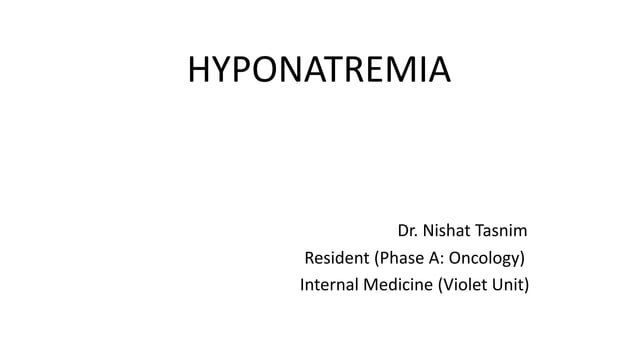Hyponatremia | PPT