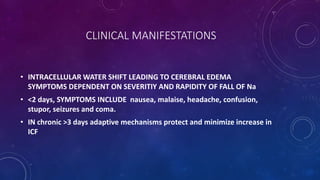 Hyponatremia- A low sodium concentration in the blood | PPTX