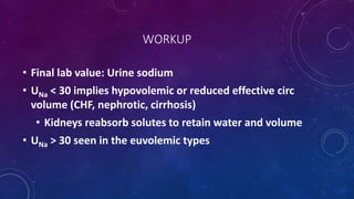 Hyponatremia- A low sodium concentration in the blood | PPTX
