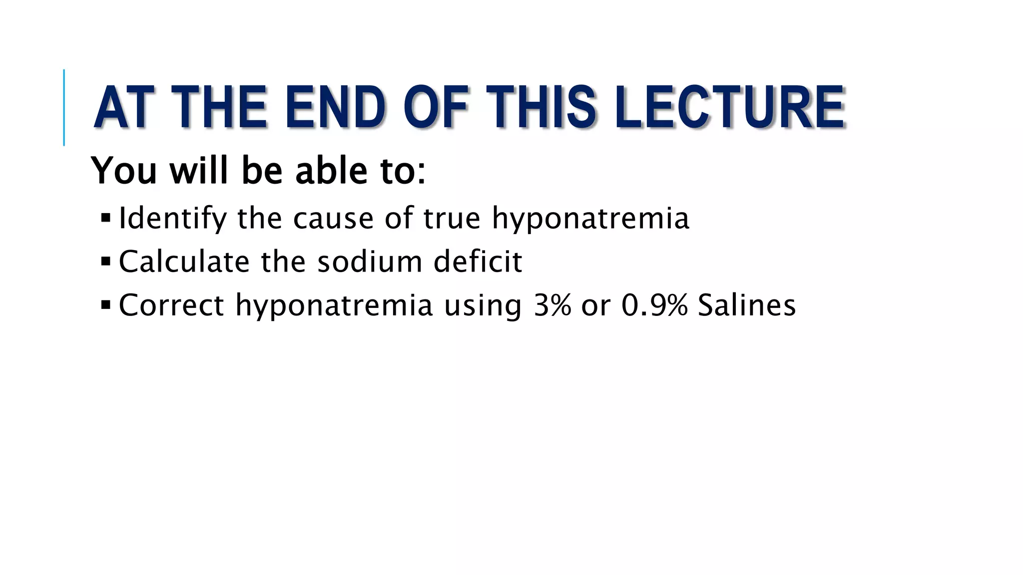 Hyponatremia | PPTX