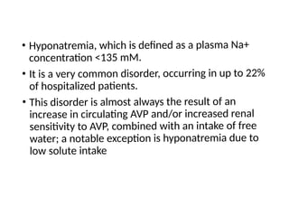 HYPONATREMIA presentation prepared from harrison | PPTX