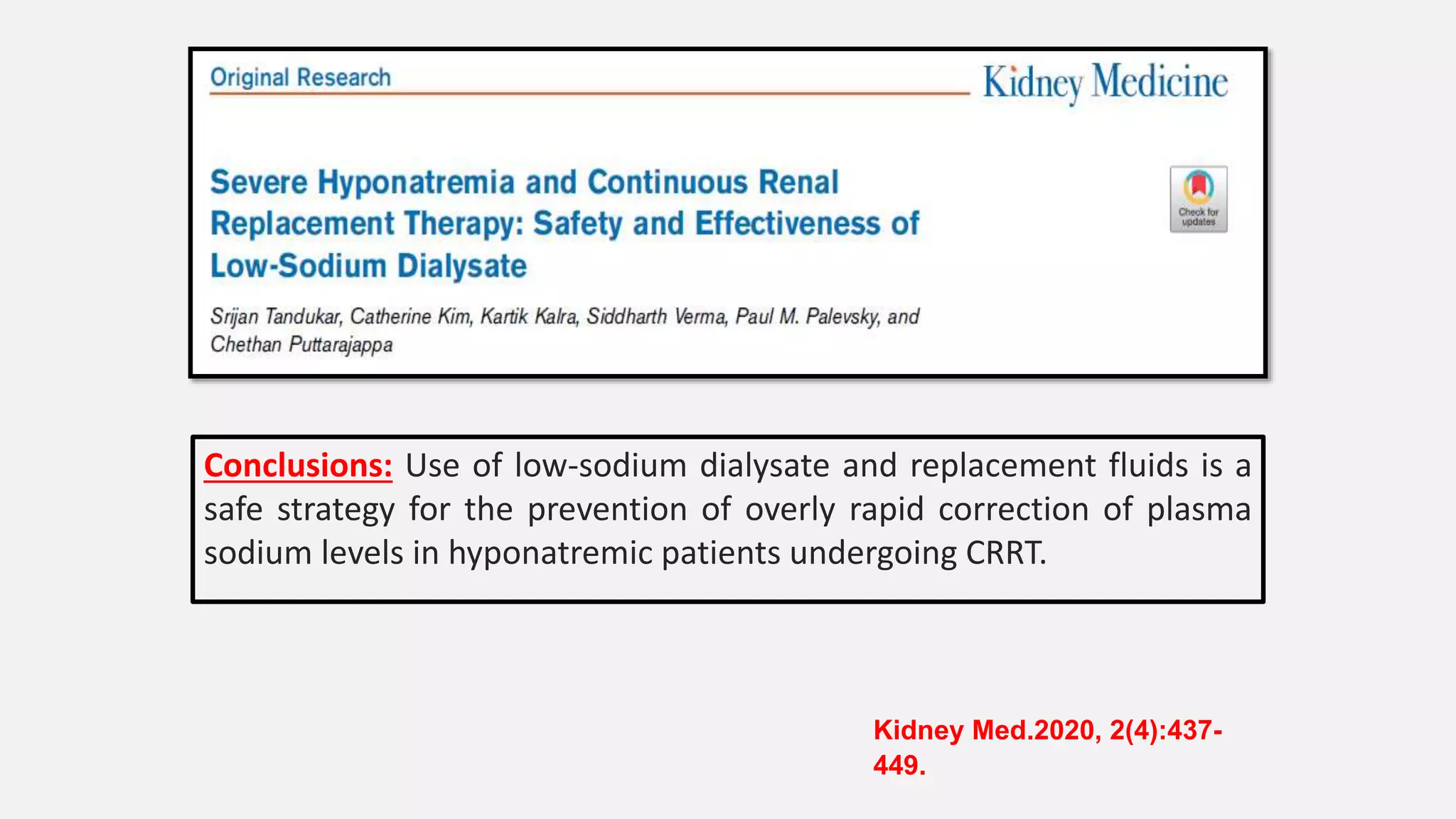Hyponatremia and CRRT | PPTX