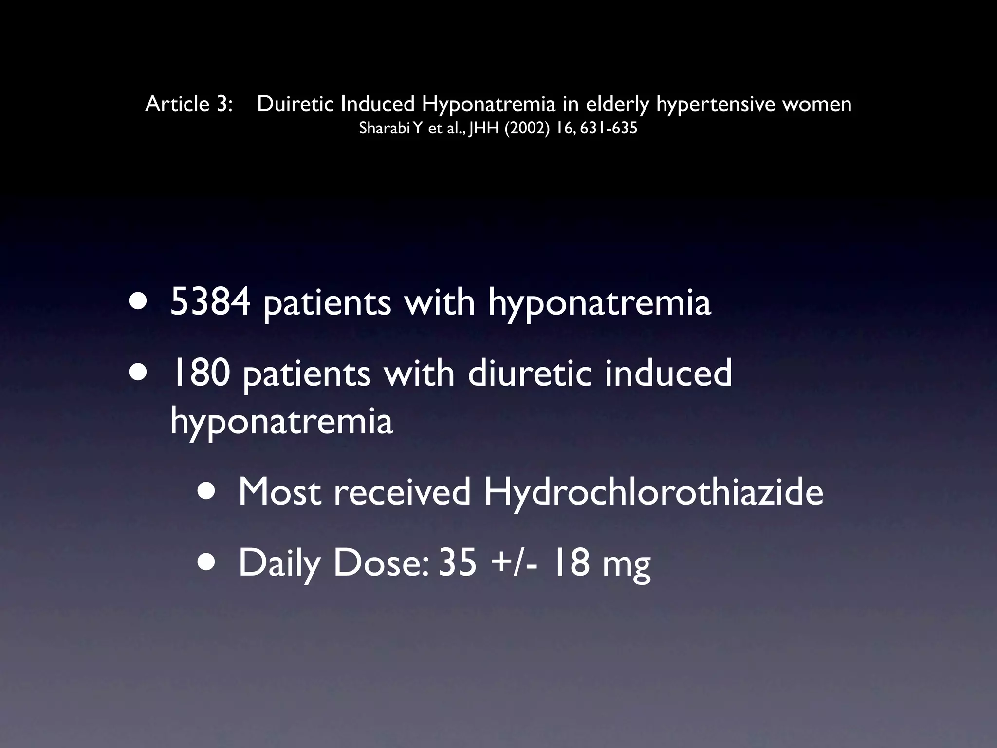 Hyponatremia bea rs | KEY