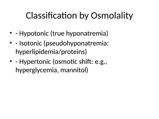 Hyponatremia detailed presentation pptx. | PPTX