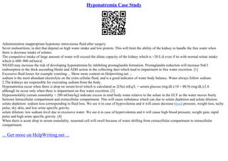 Hyponatremia Nursing Care Plan | PPT