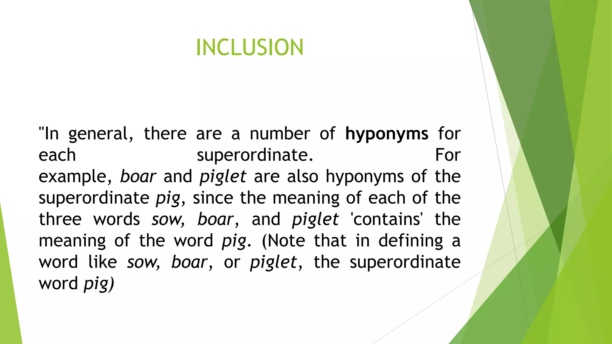 presentation about hyponyms | PPTX