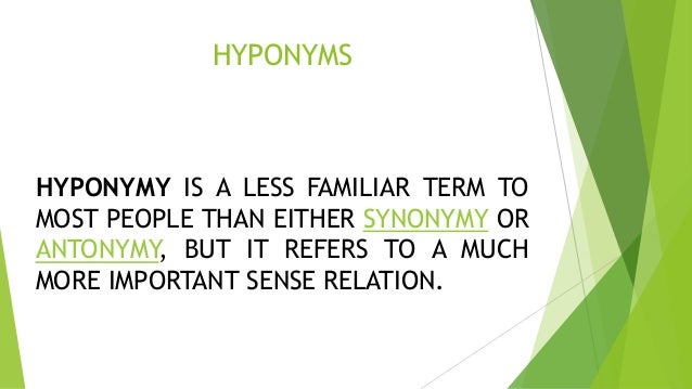 presentation about hyponyms
