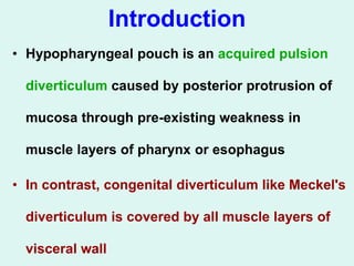 Hypopharyngeal pouch & stylalgia ent .ppt