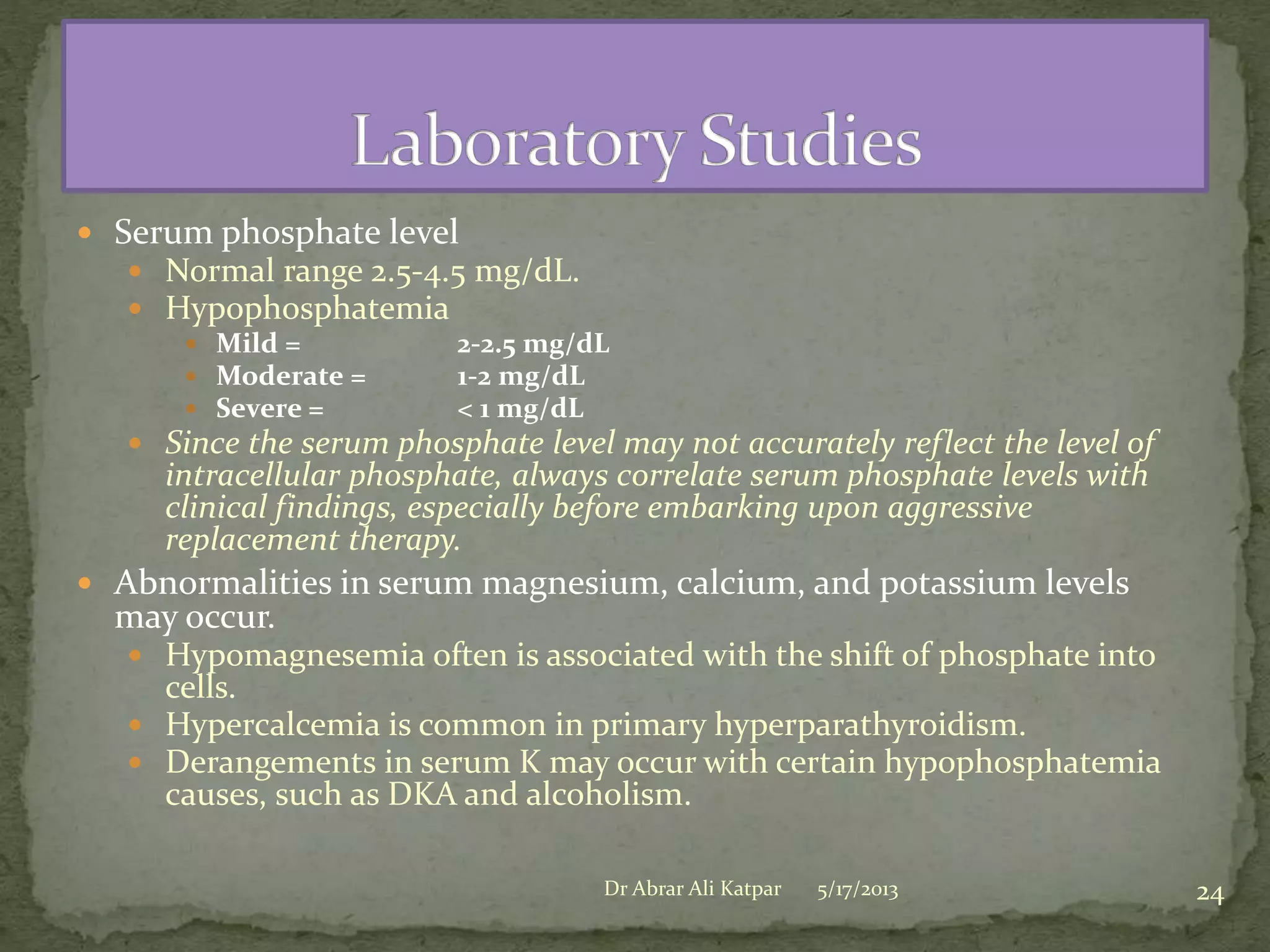 Hypophosphatemia | PPTX