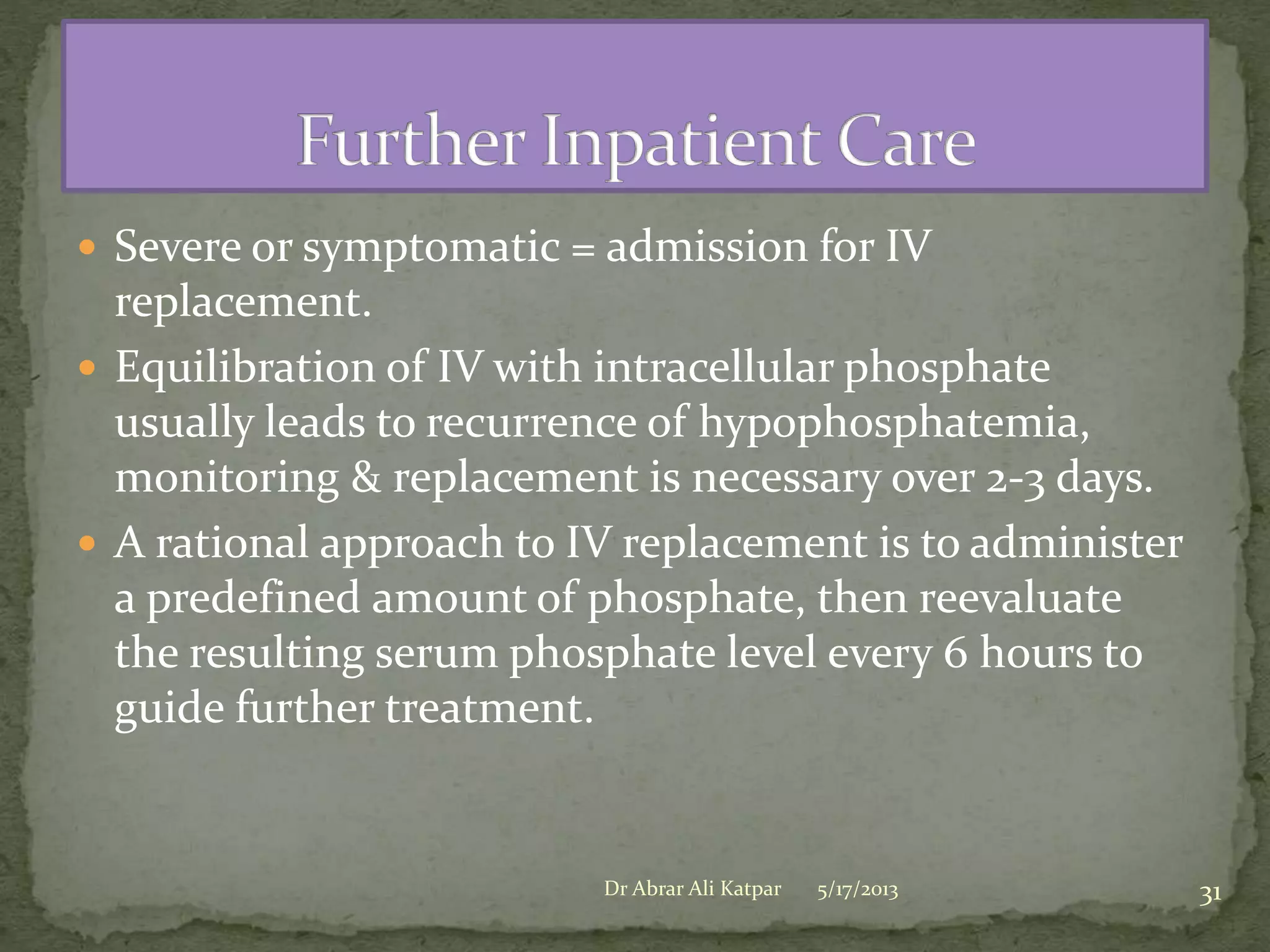 Hypophosphatemia | PPTX