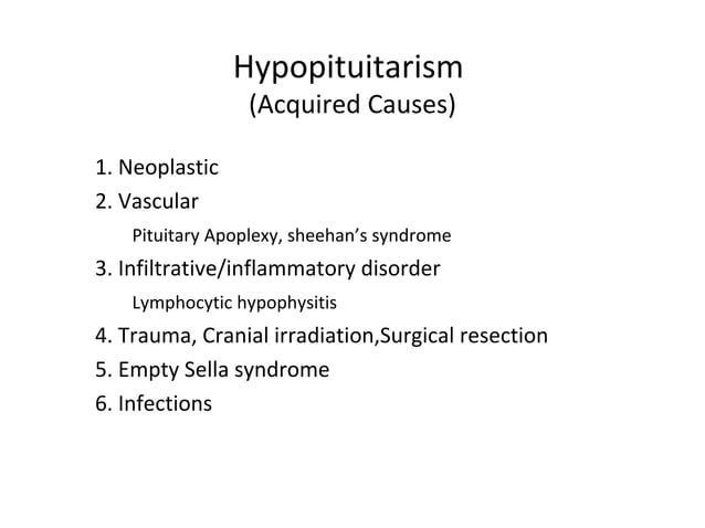 Hypopituitarism diagnosis and management (1) | PPT | Hormonal Disorders ...