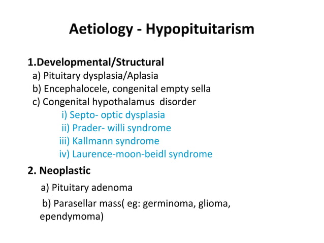 Hypopituitarism diagnosis and management (1) | PPT | Hormonal Disorders ...