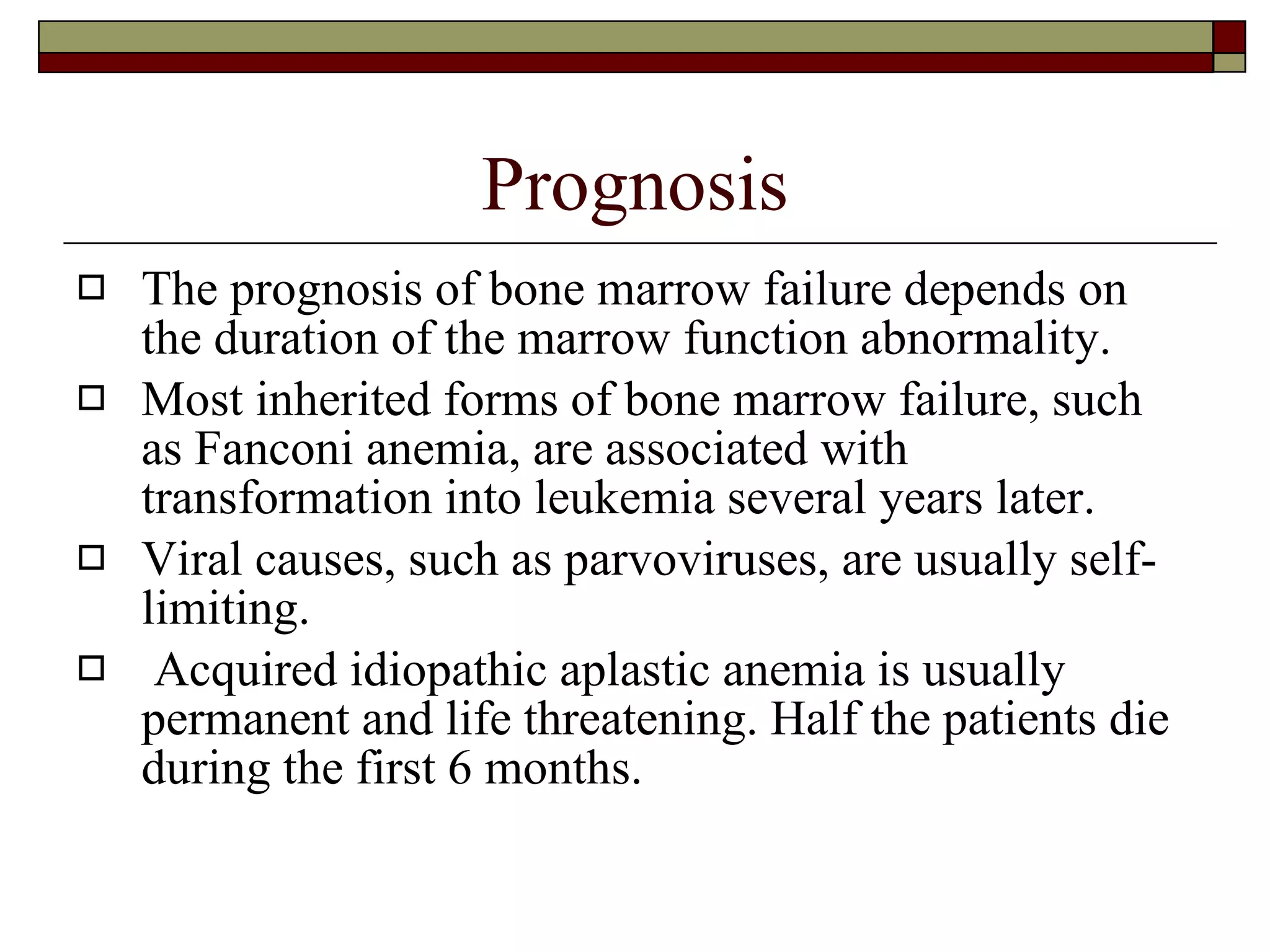 Hypoplastic bone marrow syndromes | PPT