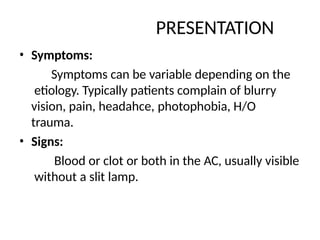hypopyon vs ................hyphema.pptx